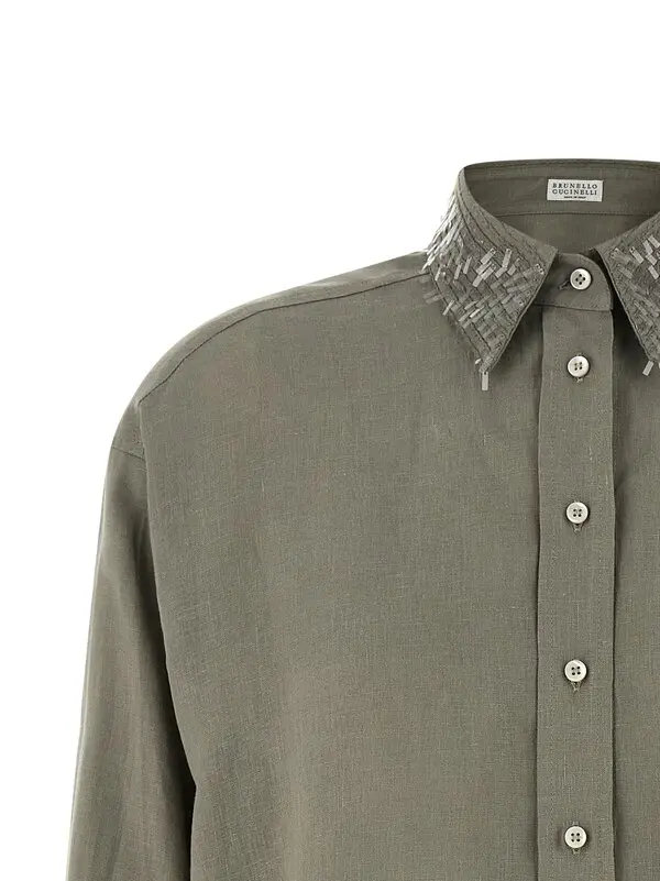 Brunello Cucinelli Sequin Collar Blouse