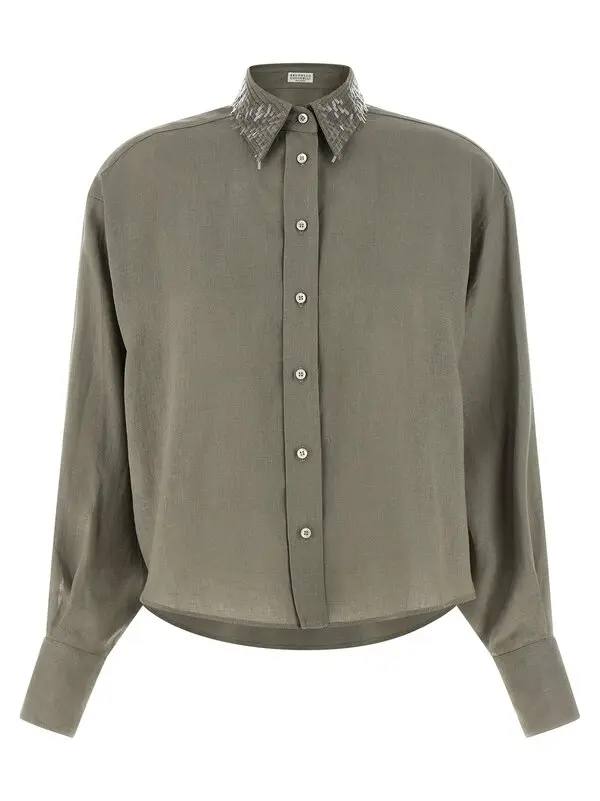 Brunello Cucinelli Sequin Shirt - Green