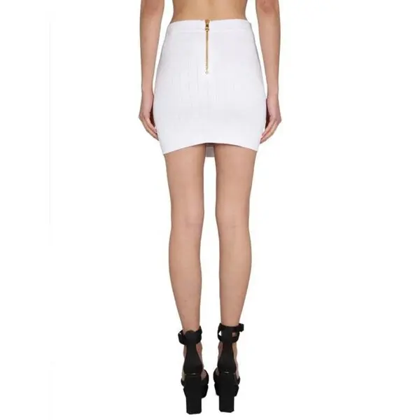 Balmain Stretch Mini Skirt - White