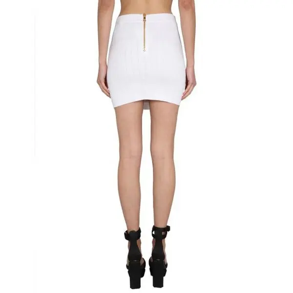 Balmain Stretch Mini Skirt - White