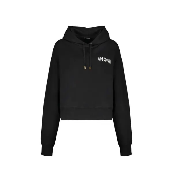 Balmain Logo Hoodie - Black