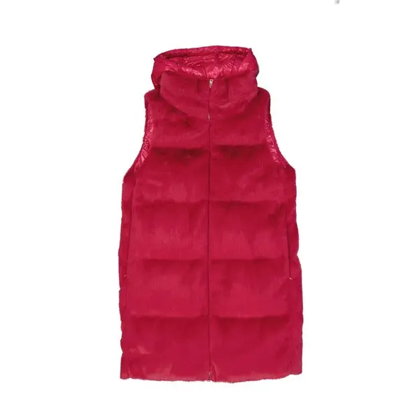 Herno Padded Faux Fur Vest Coat - Pink
