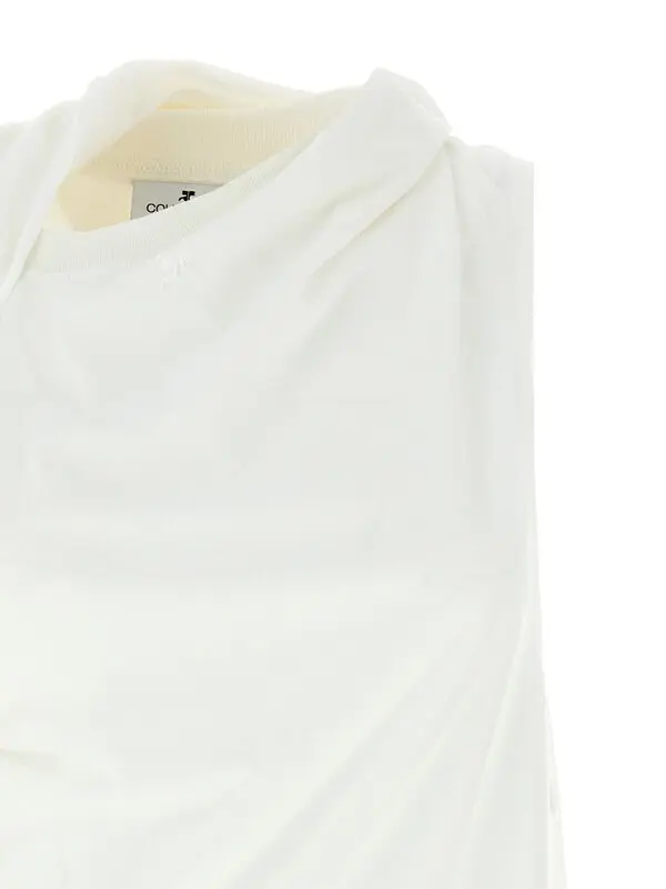 COURREGES Asymmetrical Cotton T-shirt - White