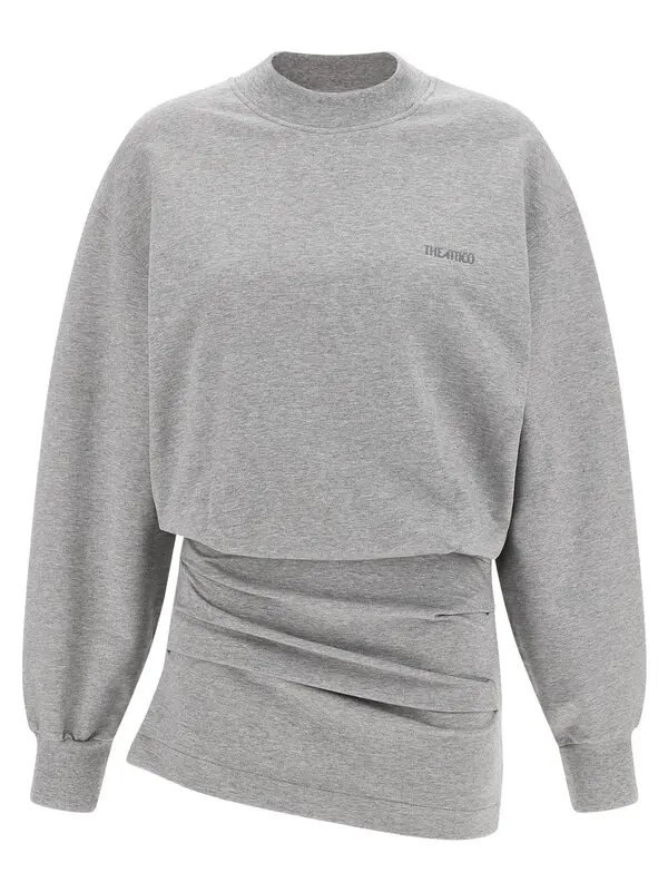 Attico Mélange Sweatshirt Dress - Gray