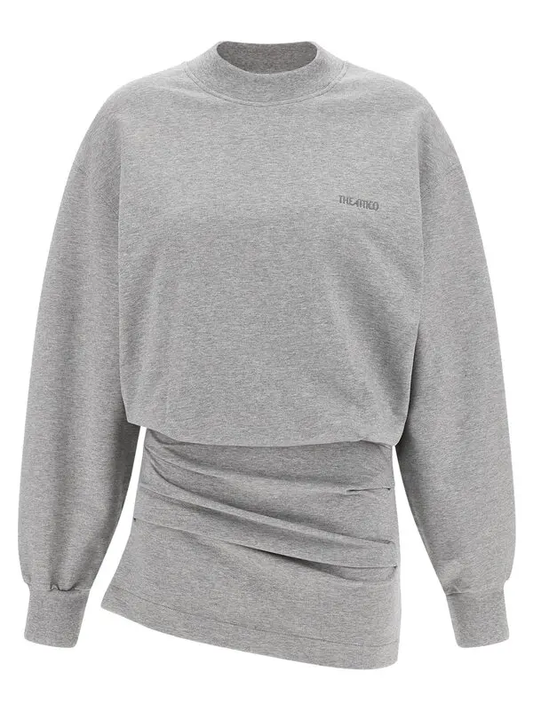 Attico Mélange Sweatshirt Dress - Gray