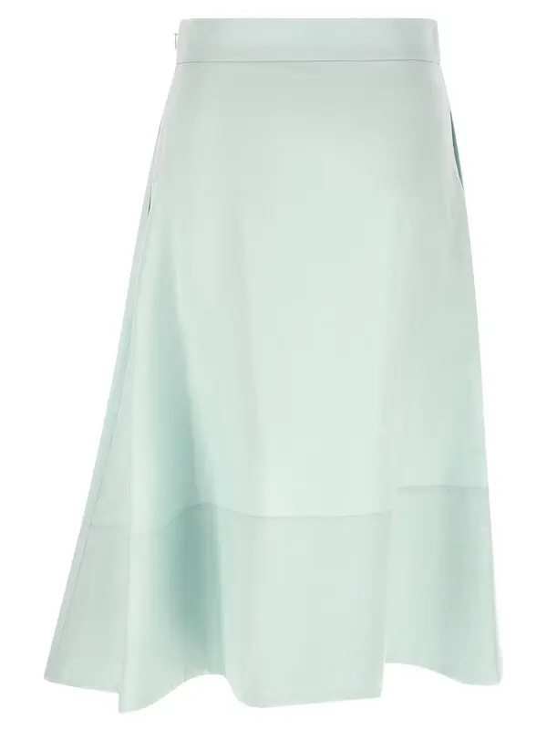 JIL SANDER Double Cotton Asymmetrical Midi Skirt