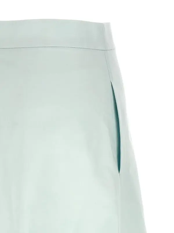 JIL SANDER Double Cotton Asymmetrical Midi Skirt