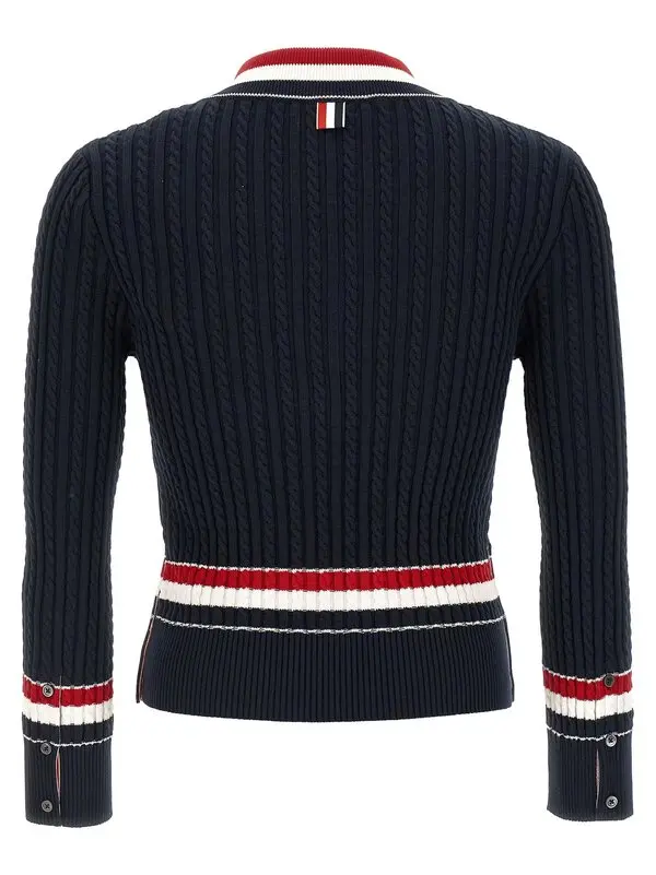 Thom Browne Rwb Intarsia Sweater - Blue
