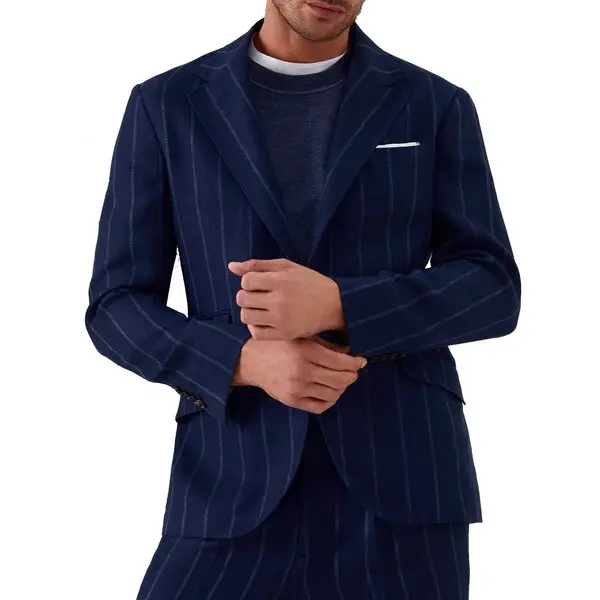 Brunello Cucinelli Striped Jacket - Blue