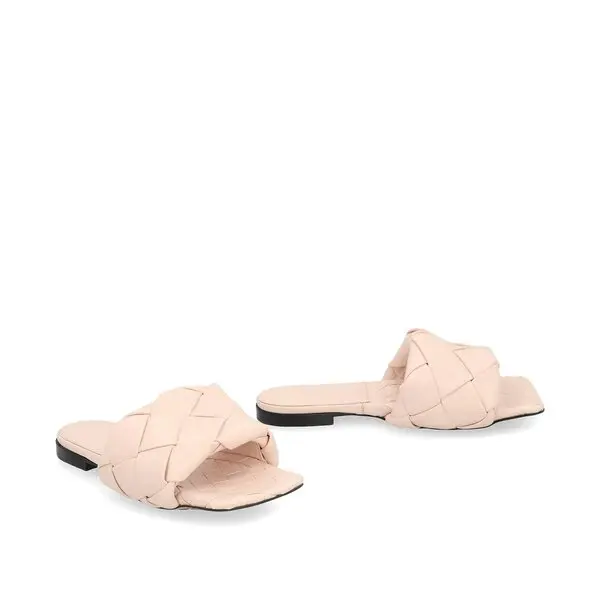 Bottega Veneta Lido Leather Flat Sandals - Pink