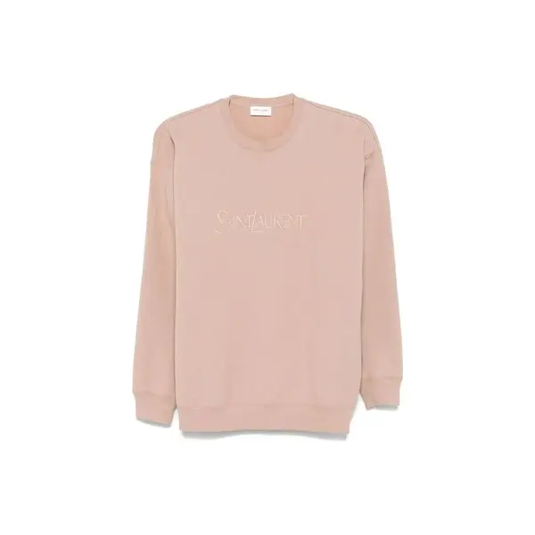 Saint Laurent Cotton Logo Sweatshirt - Pink