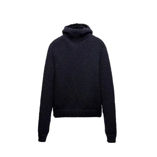 Prada Wool Hooded Sweater - Blue