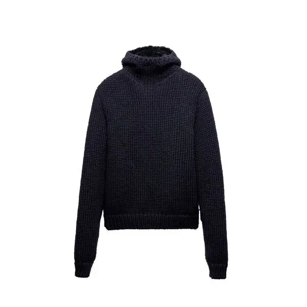 Prada Wool Hooded Sweater - Blue