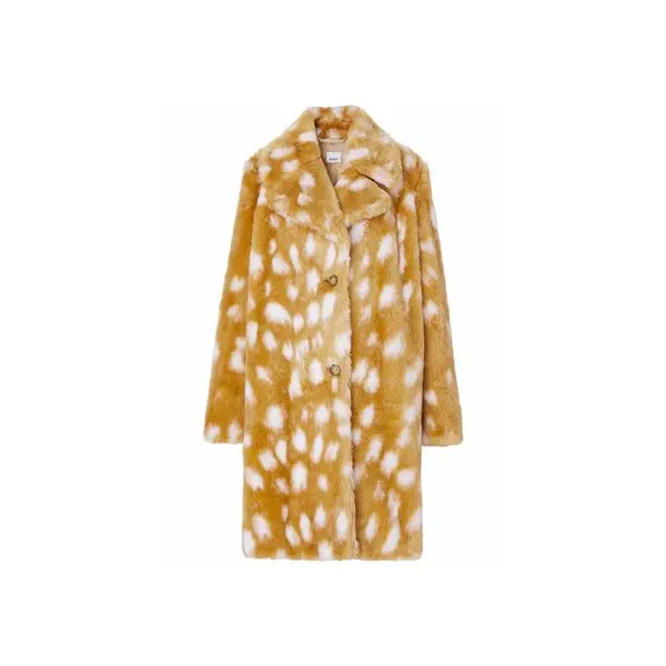 Burberry Faux Fur Coat - Cream