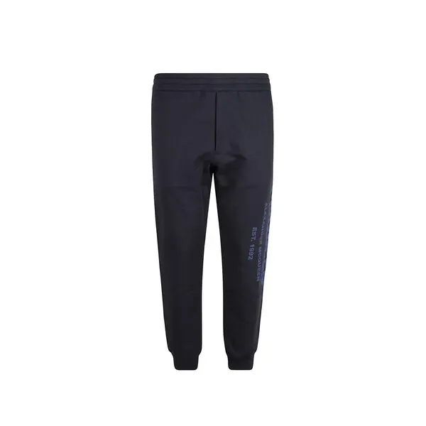 Alexander McQueen Cotton Logo Sweatpants - Blue