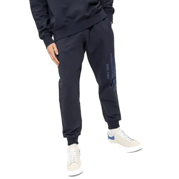 Alexander McQueen Cotton Logo Sweatpants - Blue