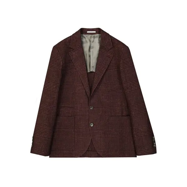Brunello Cucinelli Tartan Wool Jacket - Red