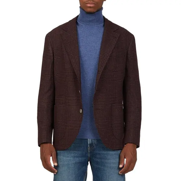 Brunello Cucinelli Tartan Wool Jacket - Red