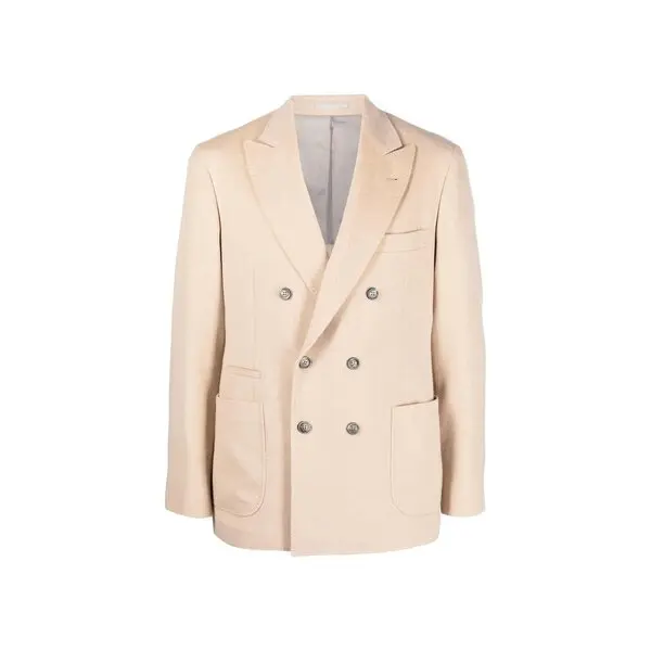 Brunello Cucinelli Wool Double-breasted Jacket - Cream
