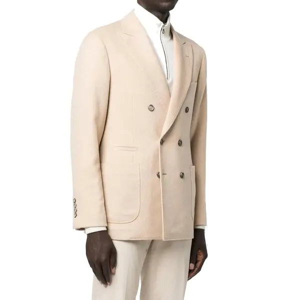 Brunello Cucinelli Wool Double-breasted Jacket - Cream