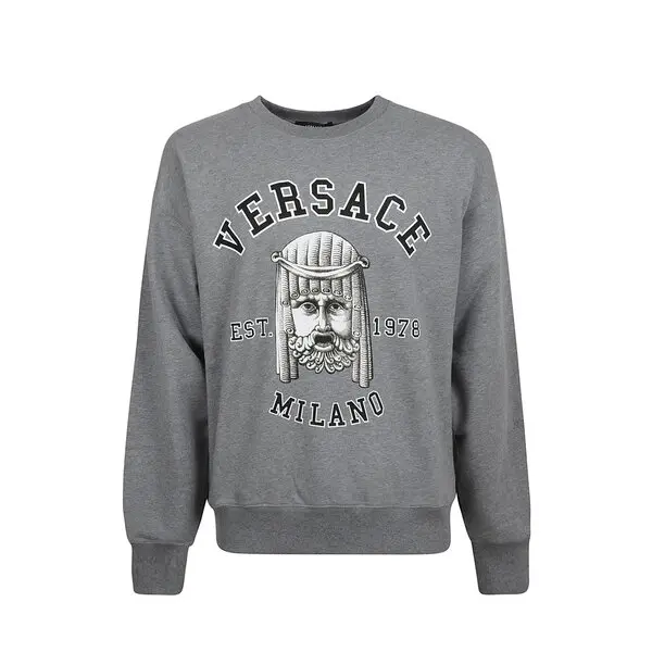 Versace Cotton Crewneck Sweatshirt - Gray