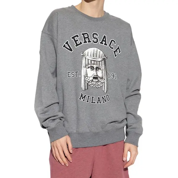 Versace Cotton Crewneck Sweatshirt - Gray