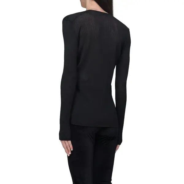 TOM FORD Sheer Fine-ribbed Top - Black