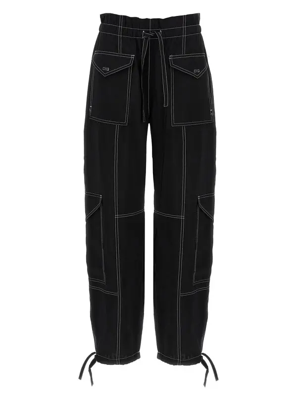 GANNI Light Slub Pocket' Pants - Black