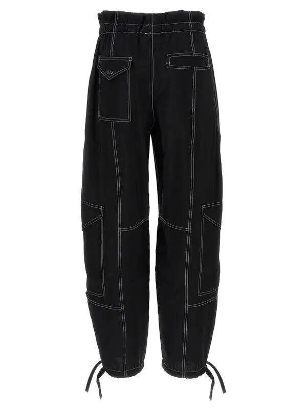 GANNI Light Slub Pocket Pants - Black