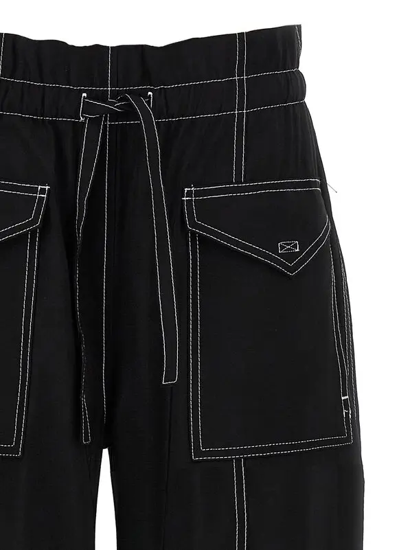 GANNI Light Slub Pocket Pants - Black