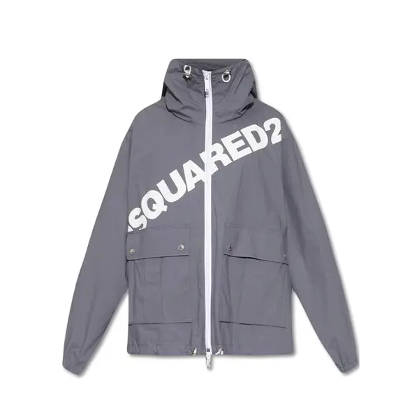 Dsquared2 Logo Hooded Windbreaker - Gray