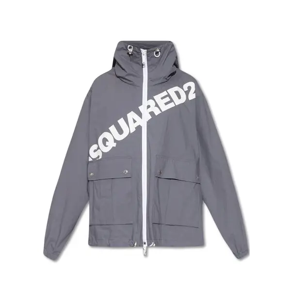 Dsquared2 Logo Hooded Windbreaker - Gray