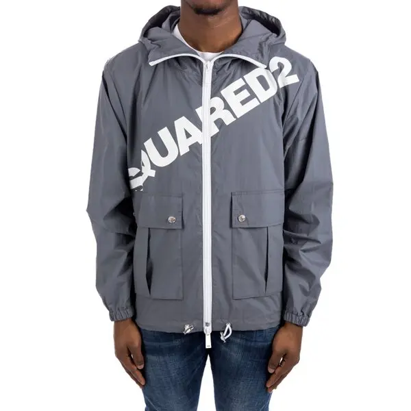 Dsquared2 Logo Hooded Windbreaker - Gray