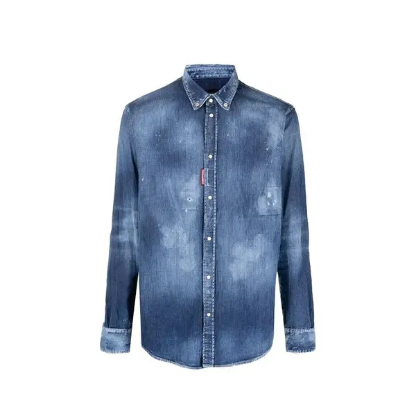 Dsquared2 Distressed Effect Denim Shirt - Blue