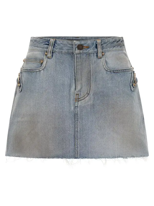 Balenciaga City Denim Miniskirt - Blue