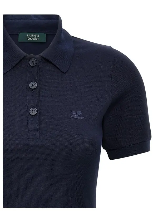 COURREGES Piqué Polo Dress - Blue