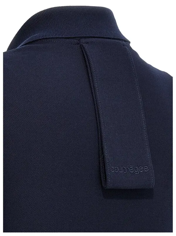 COURREGES Piqué Polo Dress - Blue