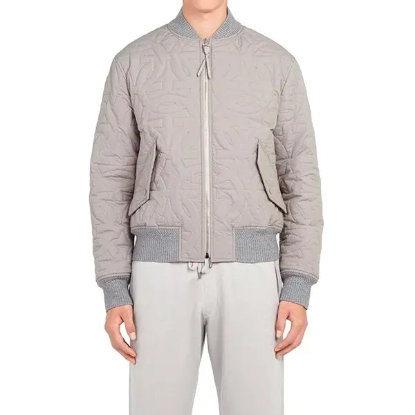 FERRAGAMO Quilted Bomber Jacket - Gray