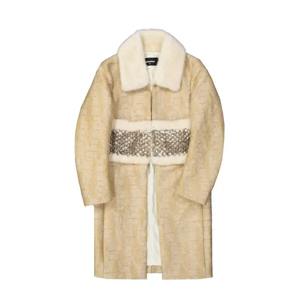 Dsquared2 Crystal-embellished Coat - Cream