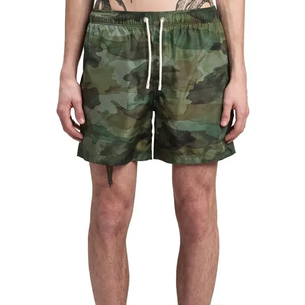 Palm Angels Camouflage Swim Shorts - Green