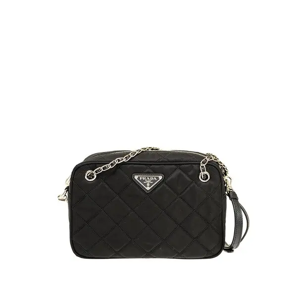 Prada Quilted Medium Crossbody Bag - Black