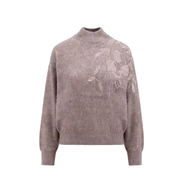 Brunello Cucinelli T-neck Knit - Cream