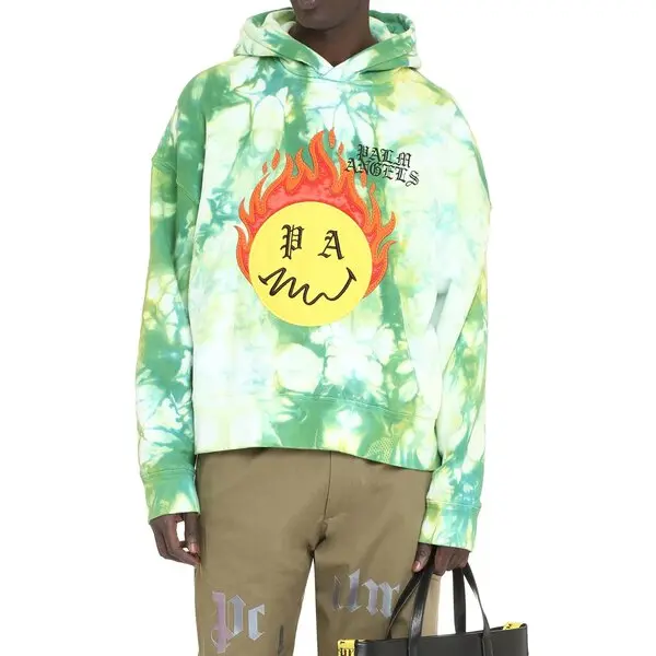 Palm Angels Hoodie Patch Sweatshirt - Green