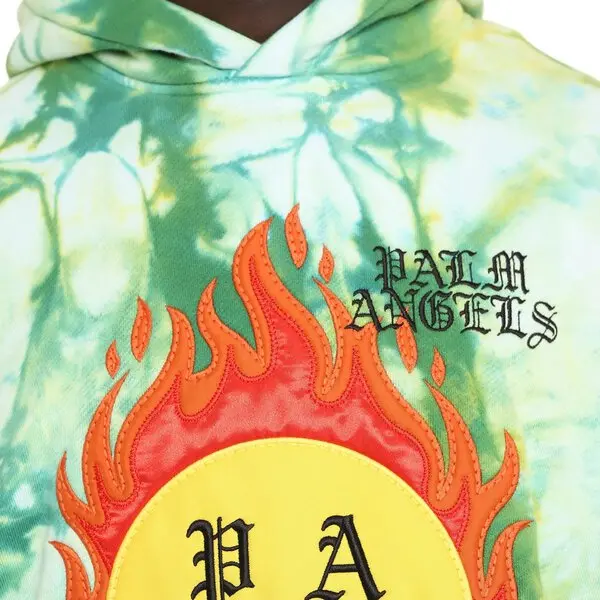 Palm Angels Hoodie Patch Sweatshirt - Green