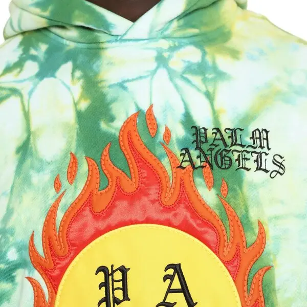 Palm Angels Hoodie Patch Sweatshirt - Green