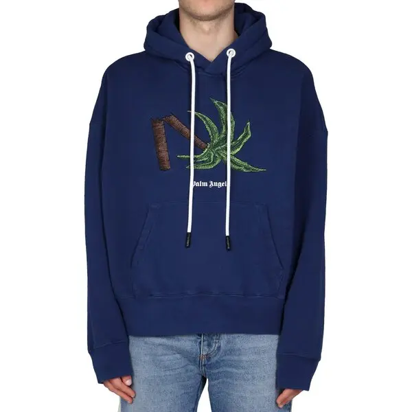 Palm Angels Palm Angles Hoodie Sweatshirt - Blue
