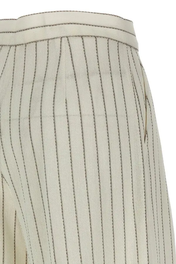 Max Mara Pinstriped Trousers - White