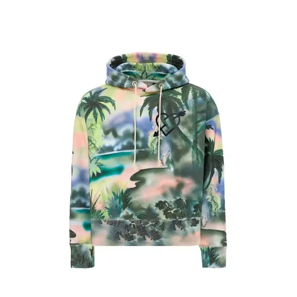 Palm Angels Cotton Hooded Sweatshirt - Green