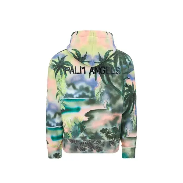 Palm Angels Cotton Hooded Sweatshirt - Green