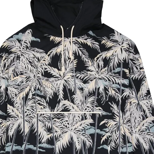 Palm Angels Hooded Printed Shirt - Black